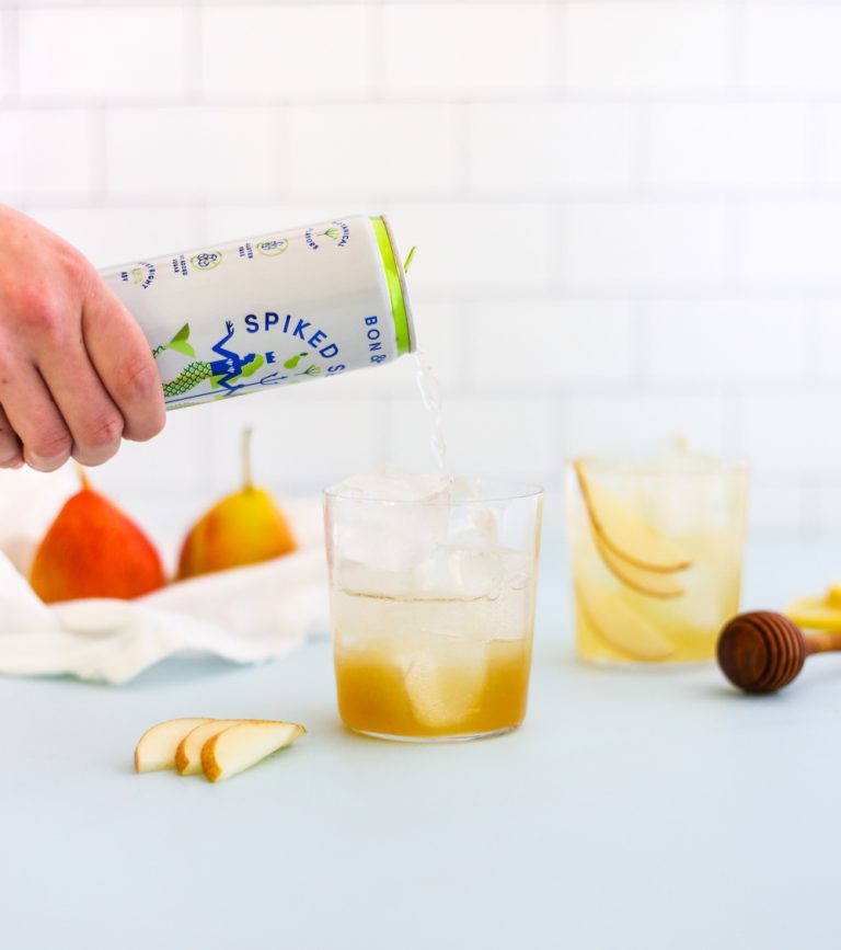 Spiked Seltzer Cocktail: Pear Elderflower Seltzer with Bourbon and ...