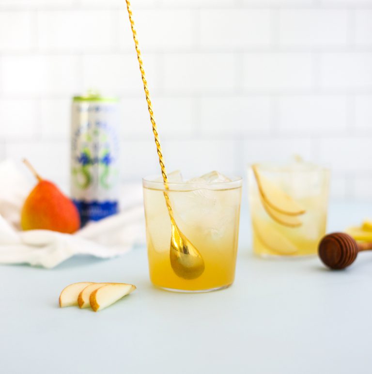 Spiked Seltzer Cocktail: Pear Elderflower Seltzer with Bourbon and ...